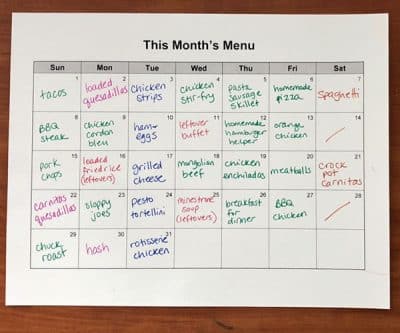 Meal Plan for a Month at a Time - Brown Thumb Mama®