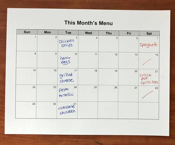 Meal Plan for a Month at a Time - Brown Thumb Mama®